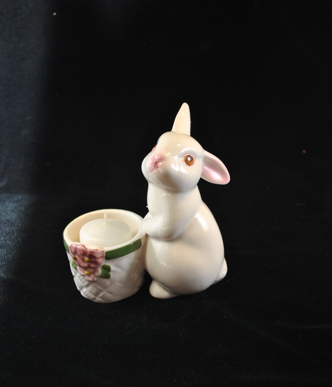 Vintage Ceramic Bunny Votive Candle Holder, Collectible, Avon Rabbit ...