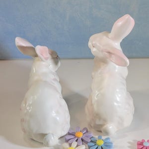 Set of 2 Lefton and Napco Rabbit Figurines, Easter, White and Pink ...
