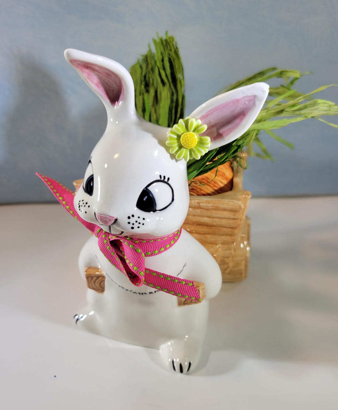 Fun Little Bunny Pulling a Cart Planter, Easter, Charming, Home Decor ...