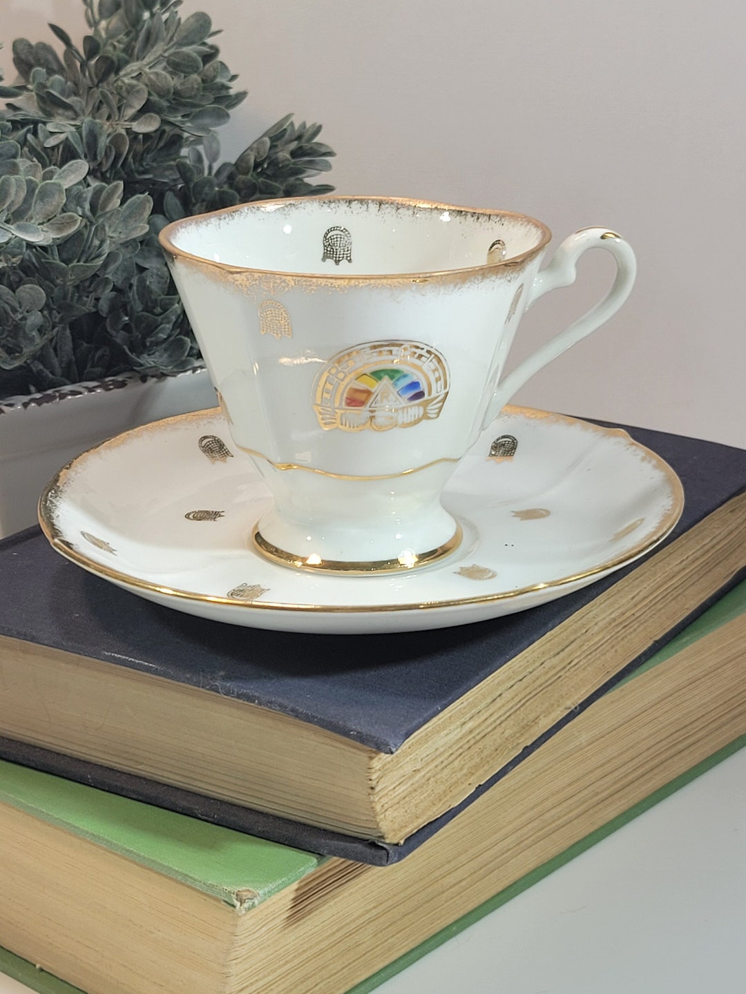 Order of the Eastern Star Tea Cup and Saucer, Vintage, Bone China, Hand ...