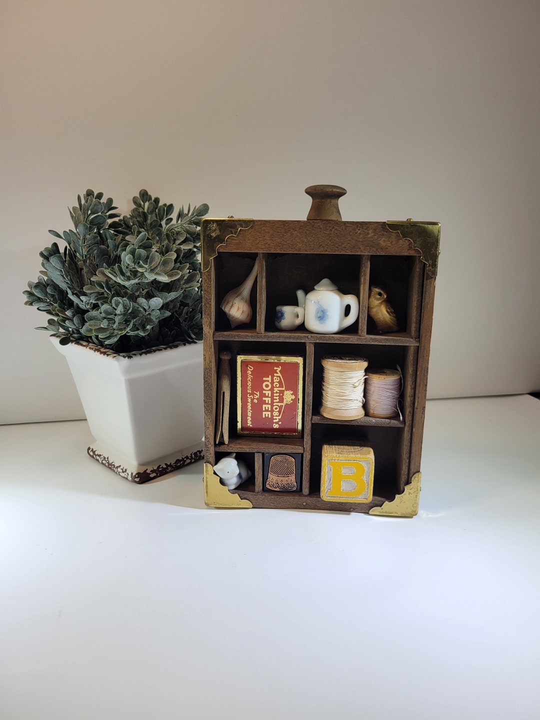 Small Primitive Wooden Shadow Box, Rustic Home Décor, Storage Box ...