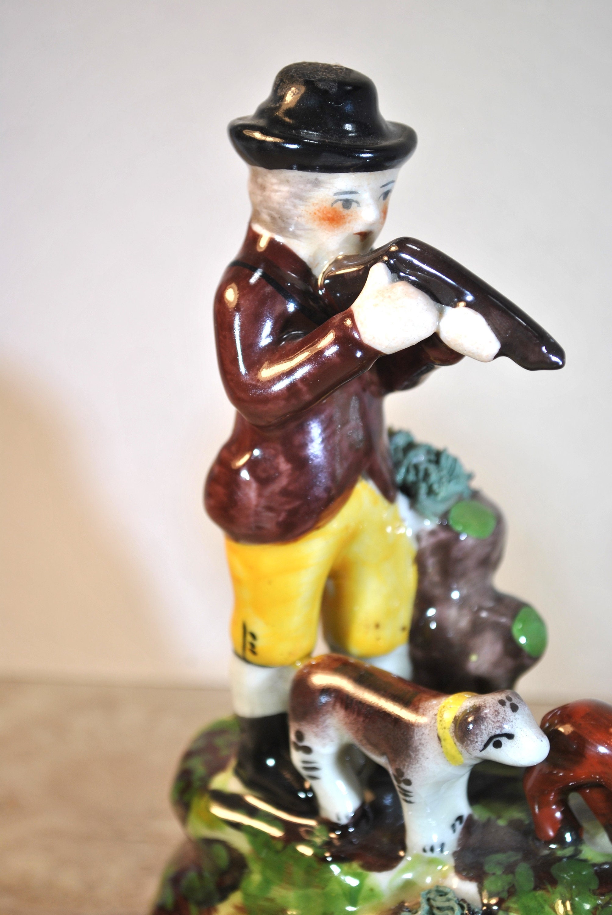 Colorful and Fun Hunting Scene Figurine With a Hunter Dogs a - Etsy