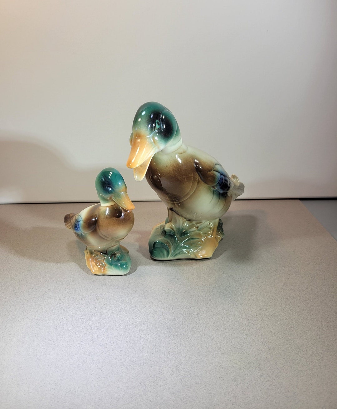 Pair of Ceramic Mallard Ducks, Collectible, Figurine, Man Cave Decor ...