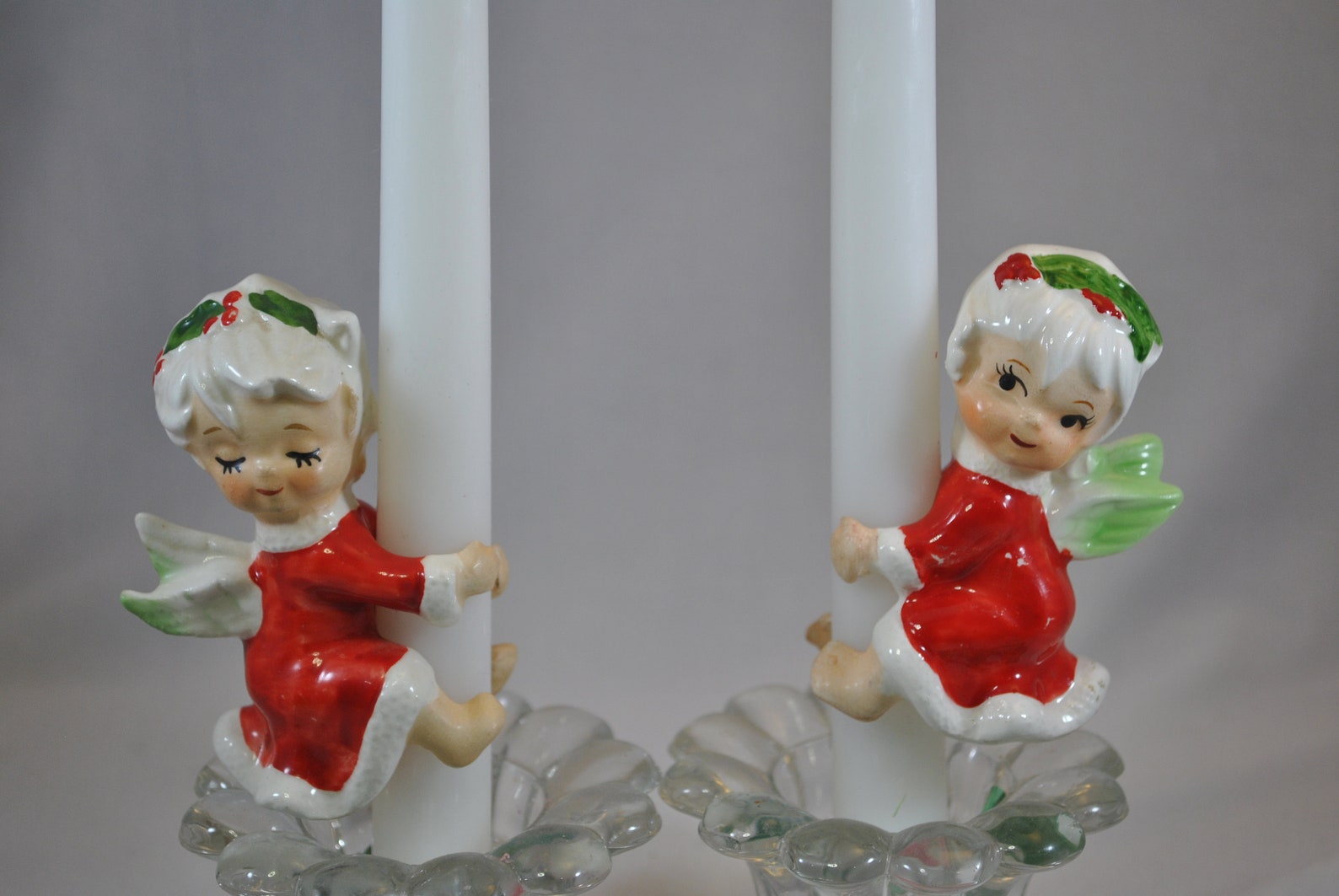 Lefton Candle Huggers Angel Figurines Japanese Porcelain - Etsy