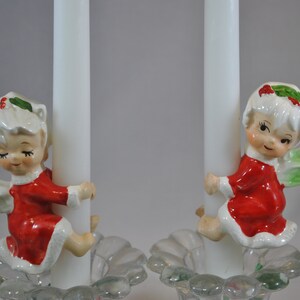 Lefton Candle Huggers Angel Figurines Japanese Porcelain - Etsy
