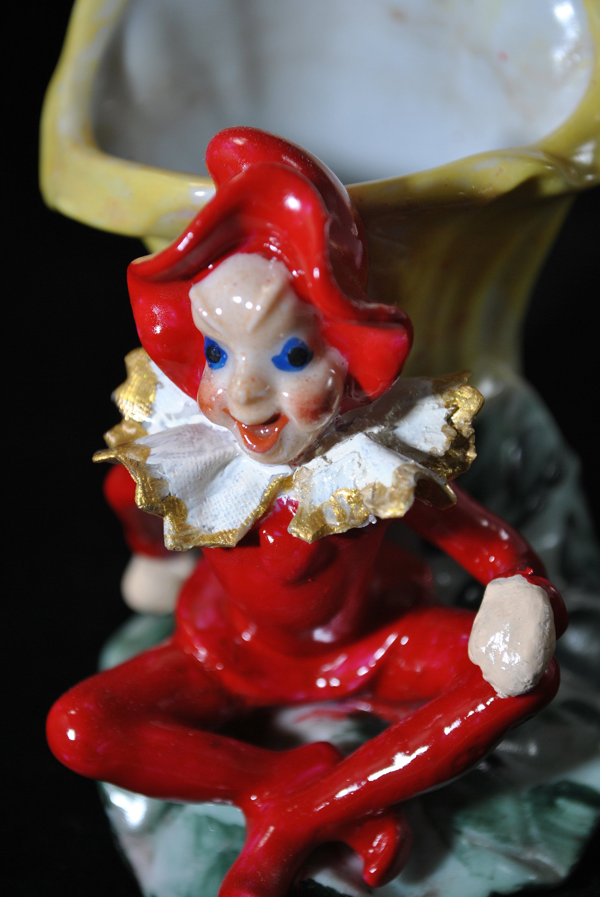 Impish Pixie Figurine Ceramic Vintage Red Elf Elf and | Etsy