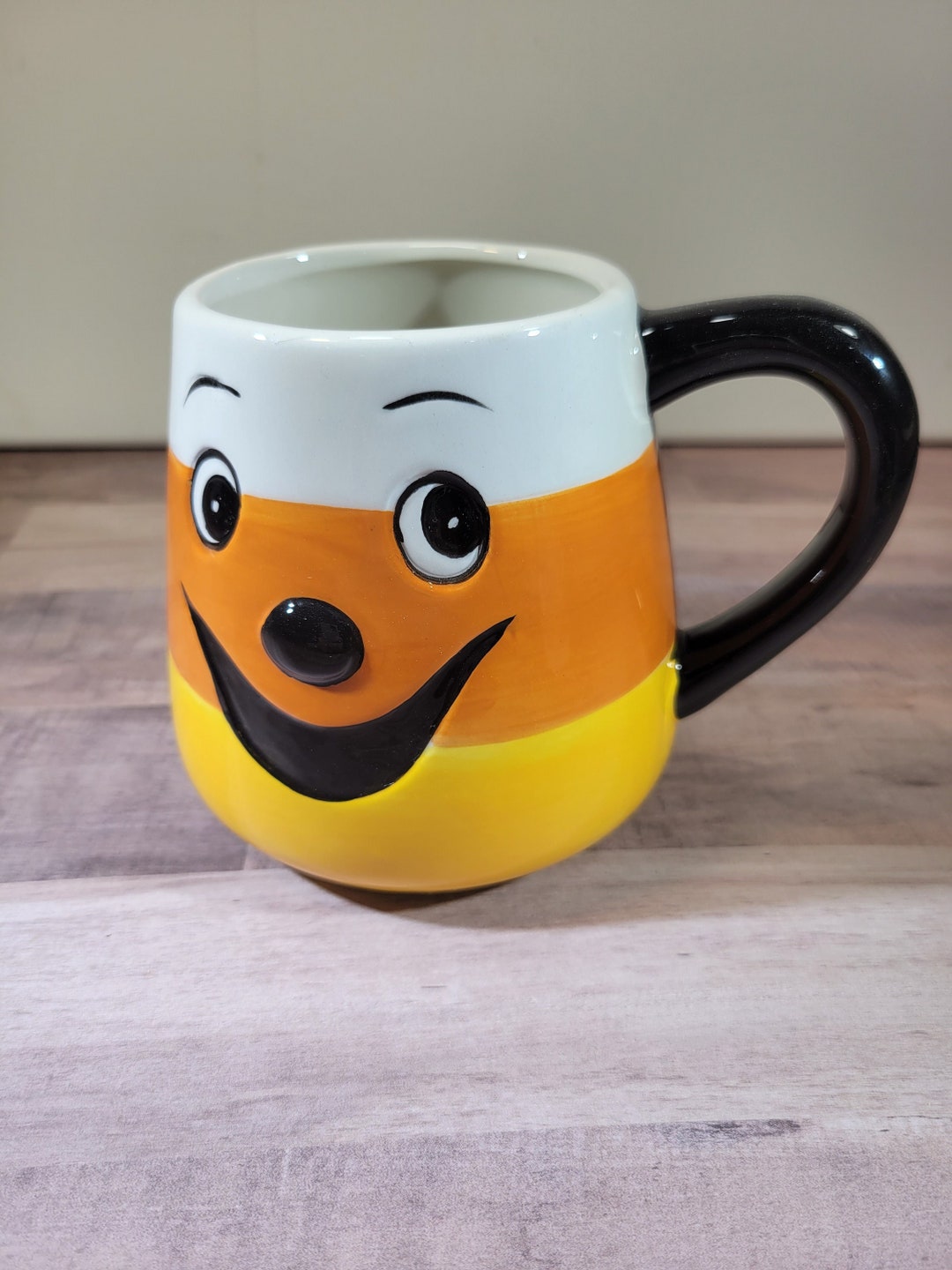 Smiling Face Candy Corn Mug, Halloween Coffee Cup, Ceramic, Vintage - Etsy