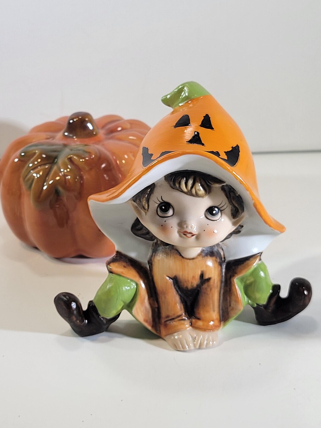 Halloween Pumpkin Pixie Elf: Reimagined Vintage Decor - Etsy