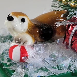 Tiny Pup Has Found a Peppermint Under the Christmas Tree, Small ...