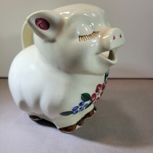 Vintage Shawnee Smiley Pig Large Pitcher or Creamer, Ceramic, Flowered ...