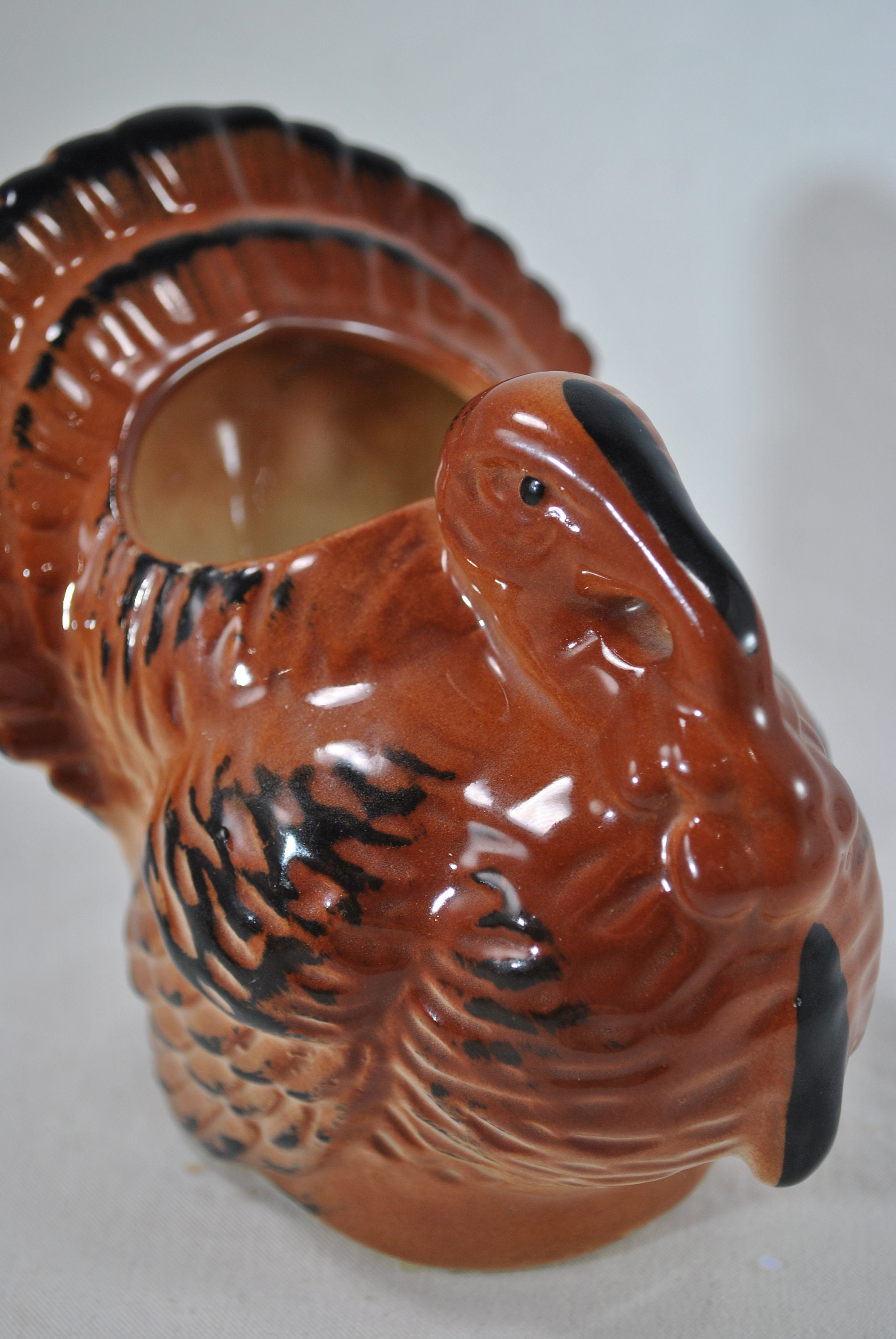 Thanksgiving Turkey Planter Brown and Black Ceramic Planter - Etsy