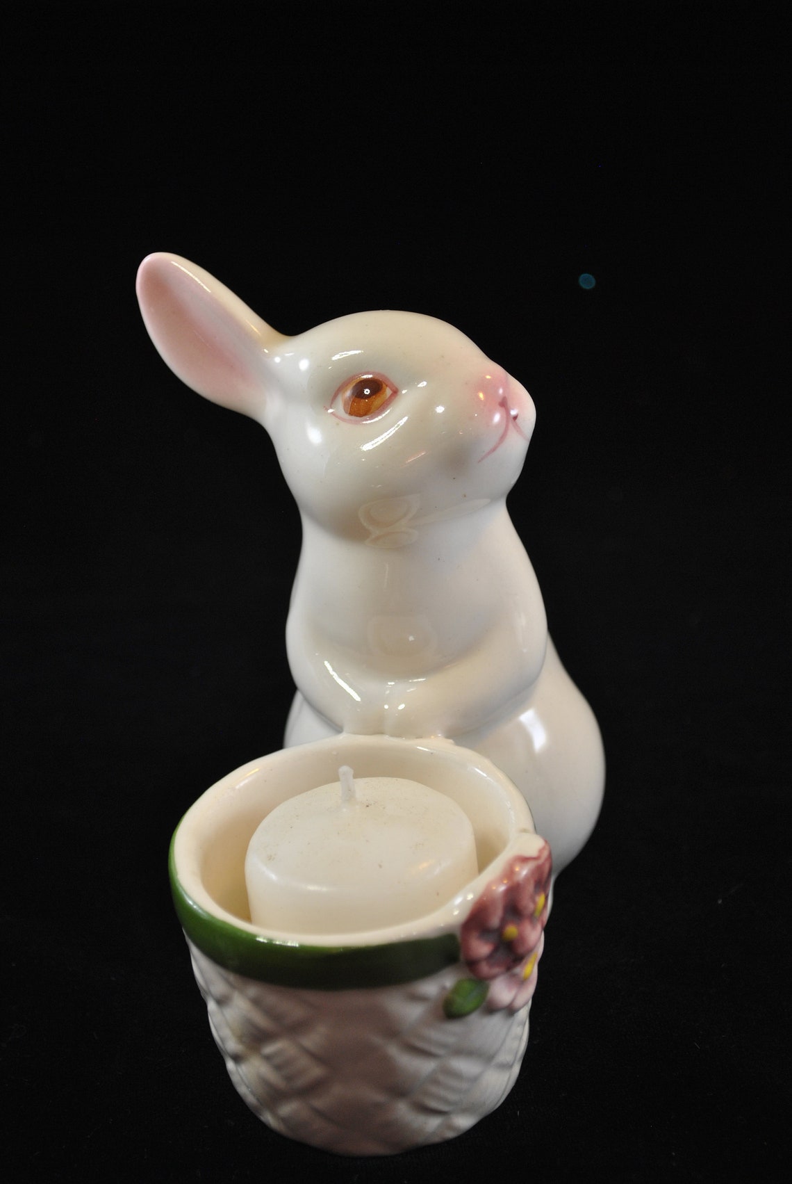 Vintage Ceramic Bunny Votive Candle Holder Collectible Avon - Etsy