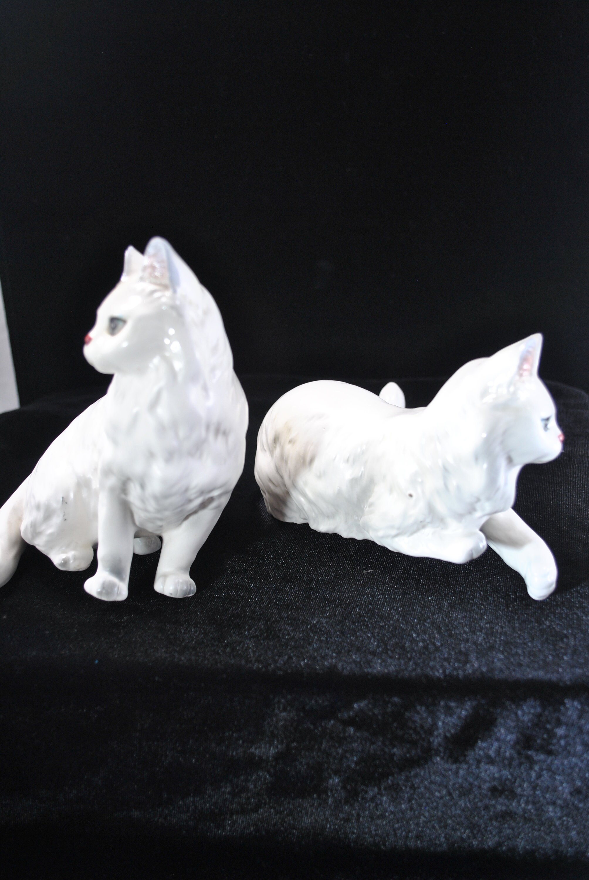 Set of 2 Lefton Porcelain Cat Shelf Sitter Figurines Playful | Etsy