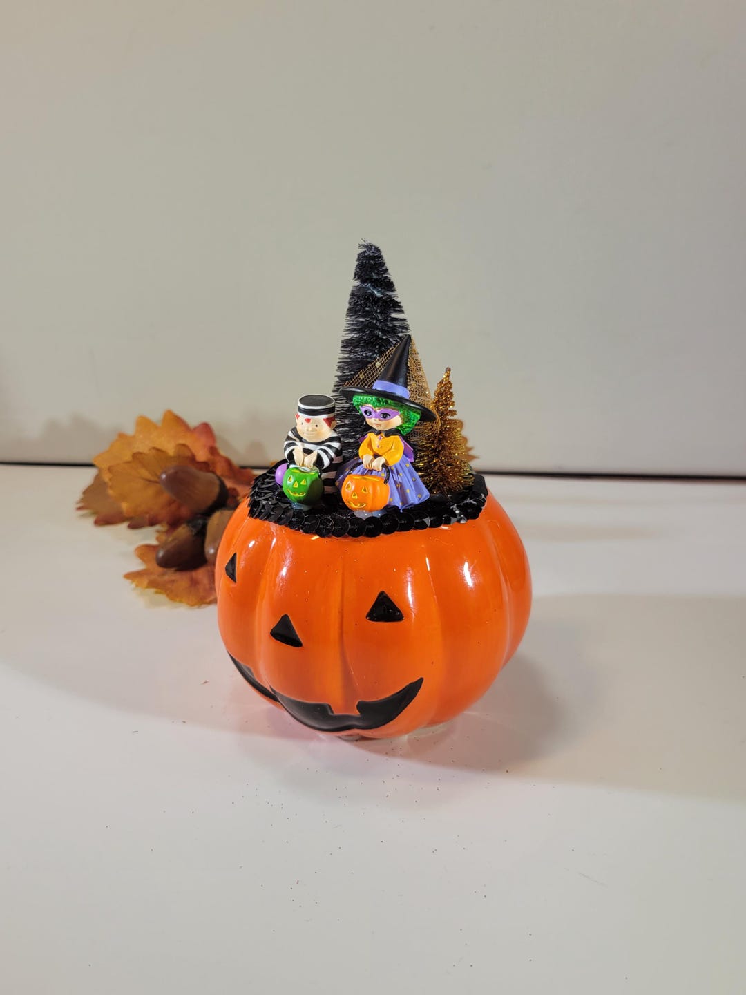Halloween Miniature Vignette, Kids Trick or Treating , Fall Home Decor ...