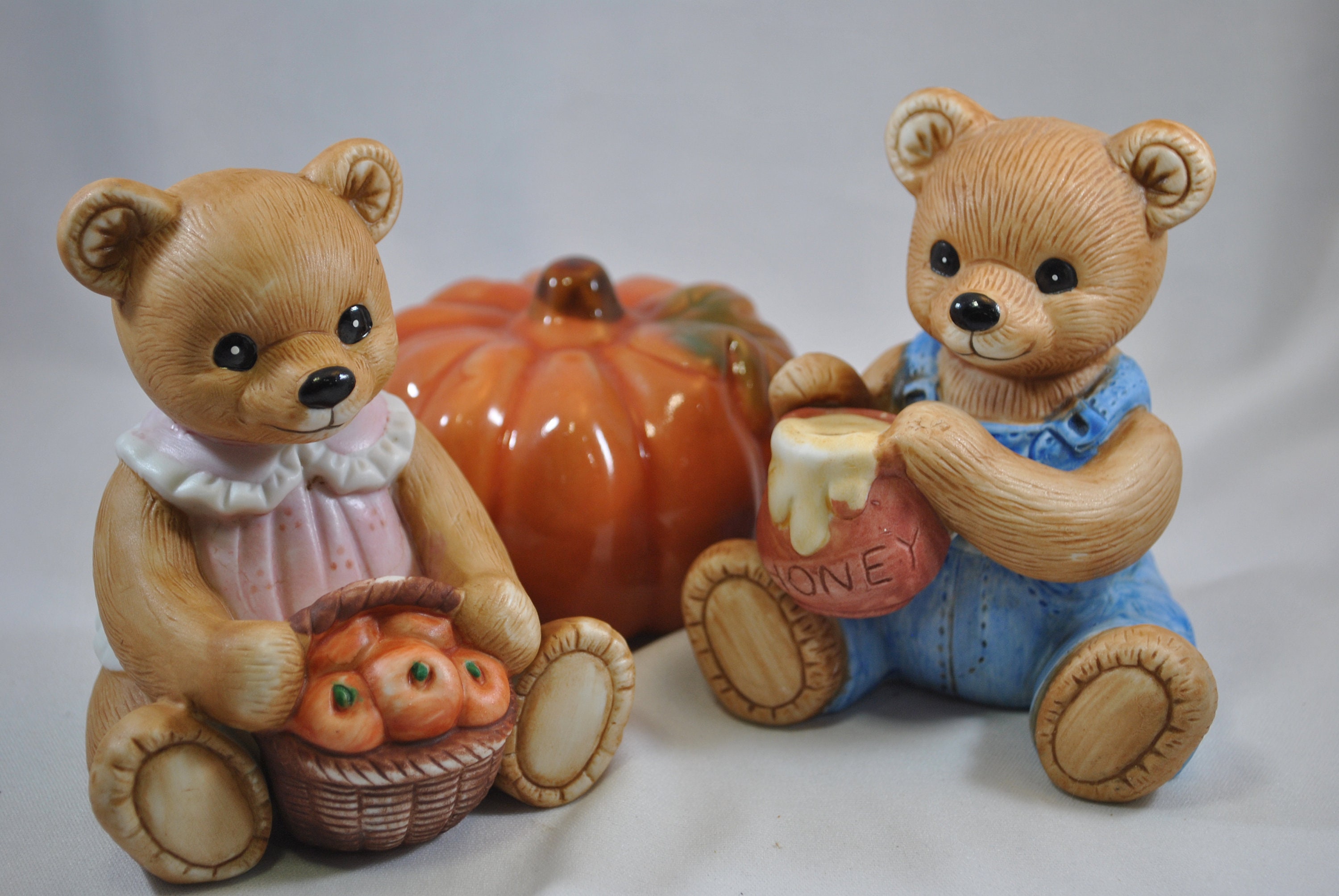 Vintage Homco Autumn bears figurines Japanese porcelain | Etsy
