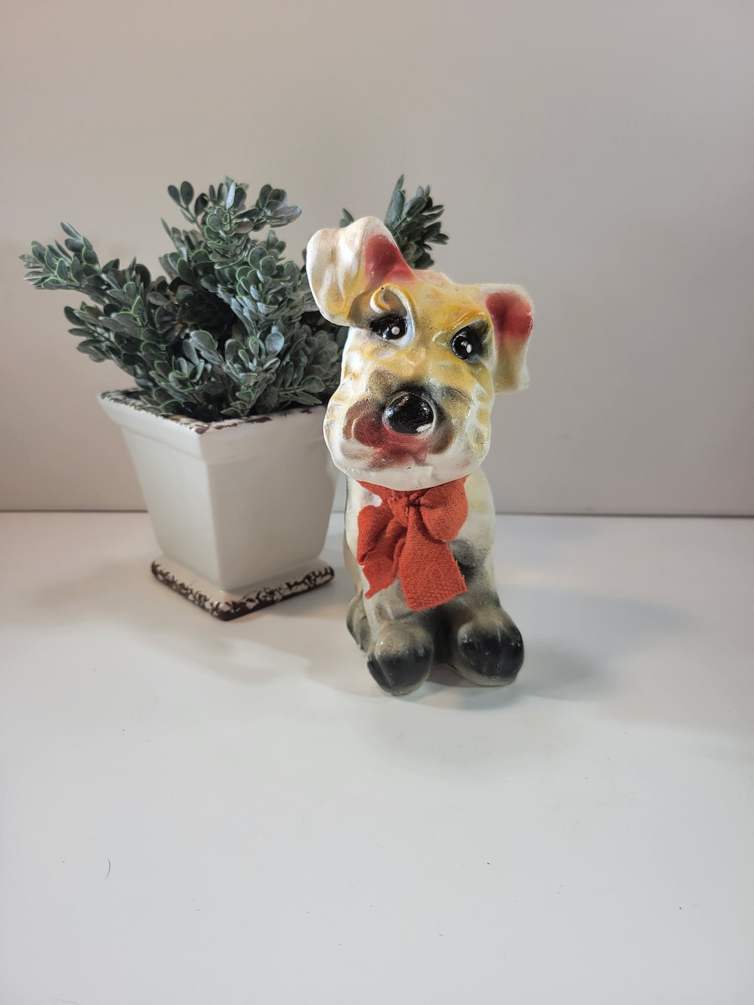 Wonderful Chalkware Dog Carnival Prize, 1930's Terrier Dog, Dog With ...