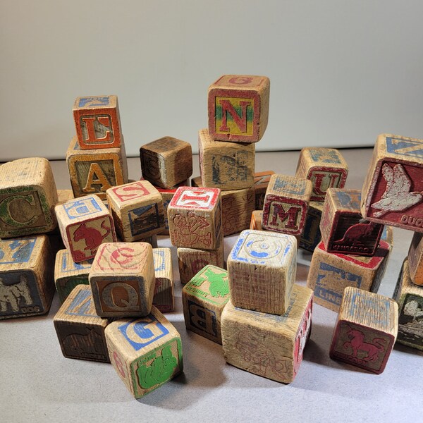 Antique Wooden Letter Blocks - Etsy