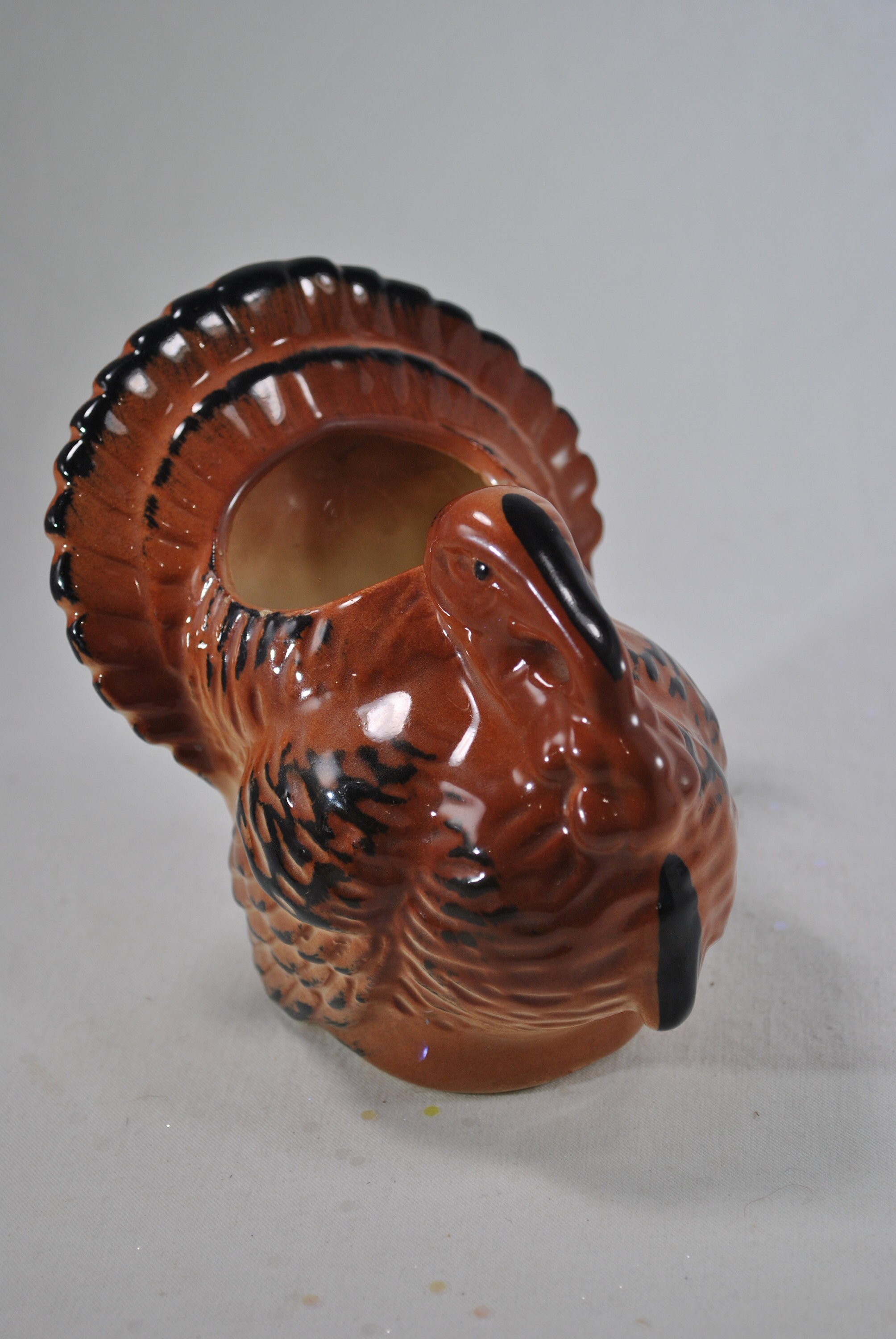 Thanksgiving Turkey Planter Brown and Black Ceramic Planter - Etsy