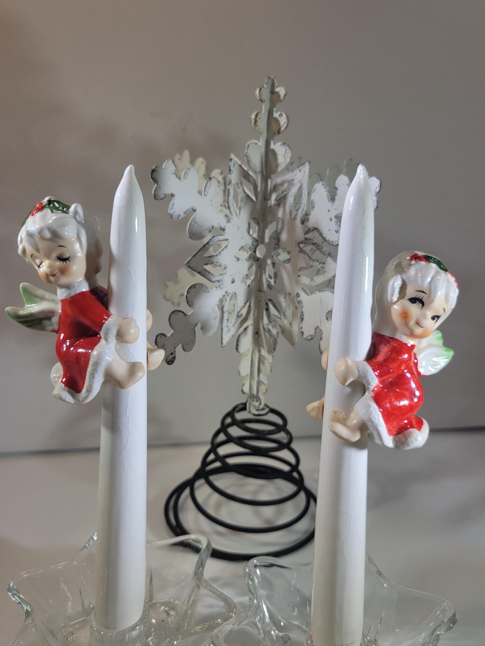 Lefton Candle Huggers, Angel Figurines, Christmas, Ceramic - Etsy