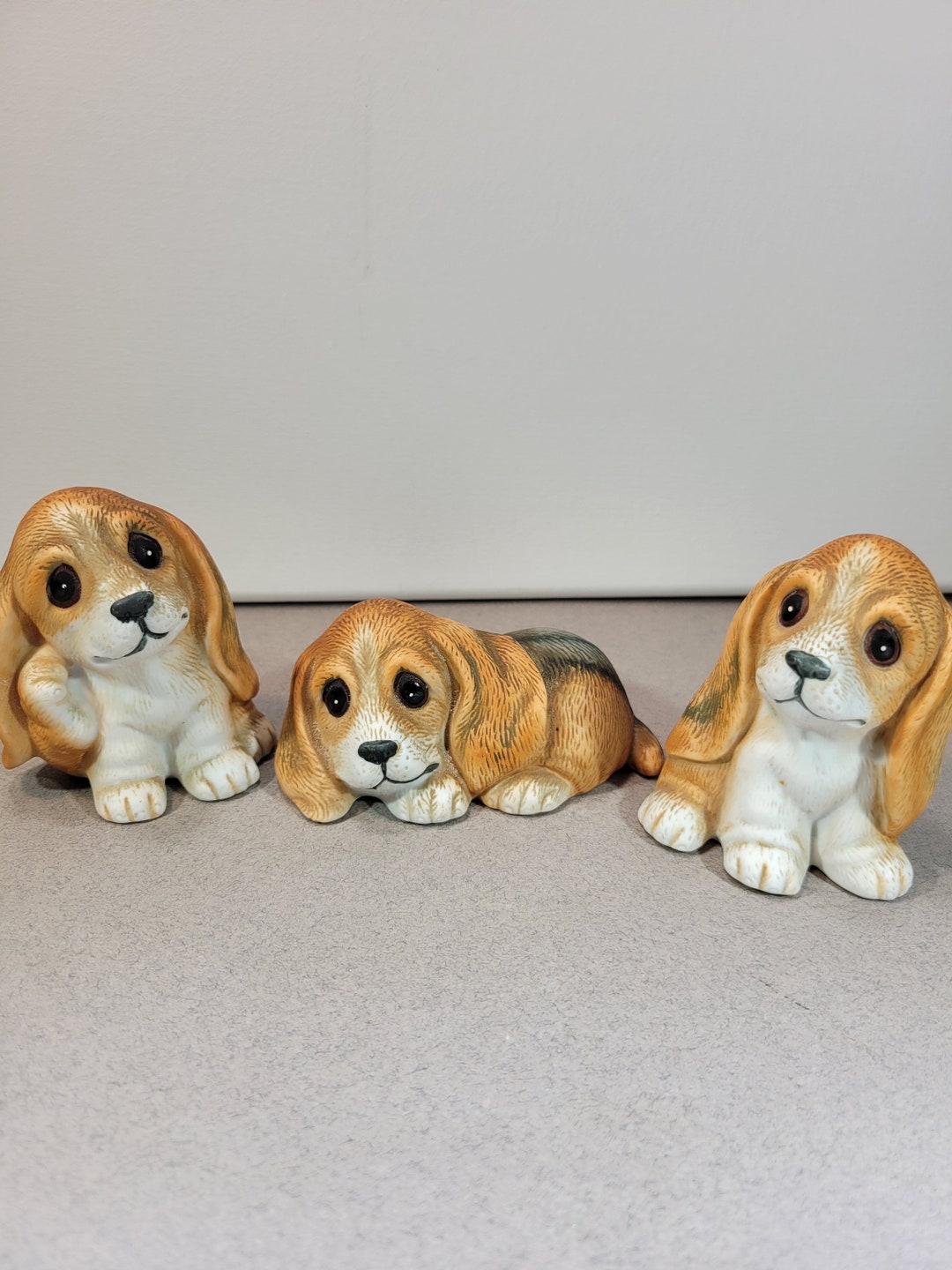 Adorable Beagle Puppy Figurines, Ceramic, Vintage, Set of 3, Homco - Etsy