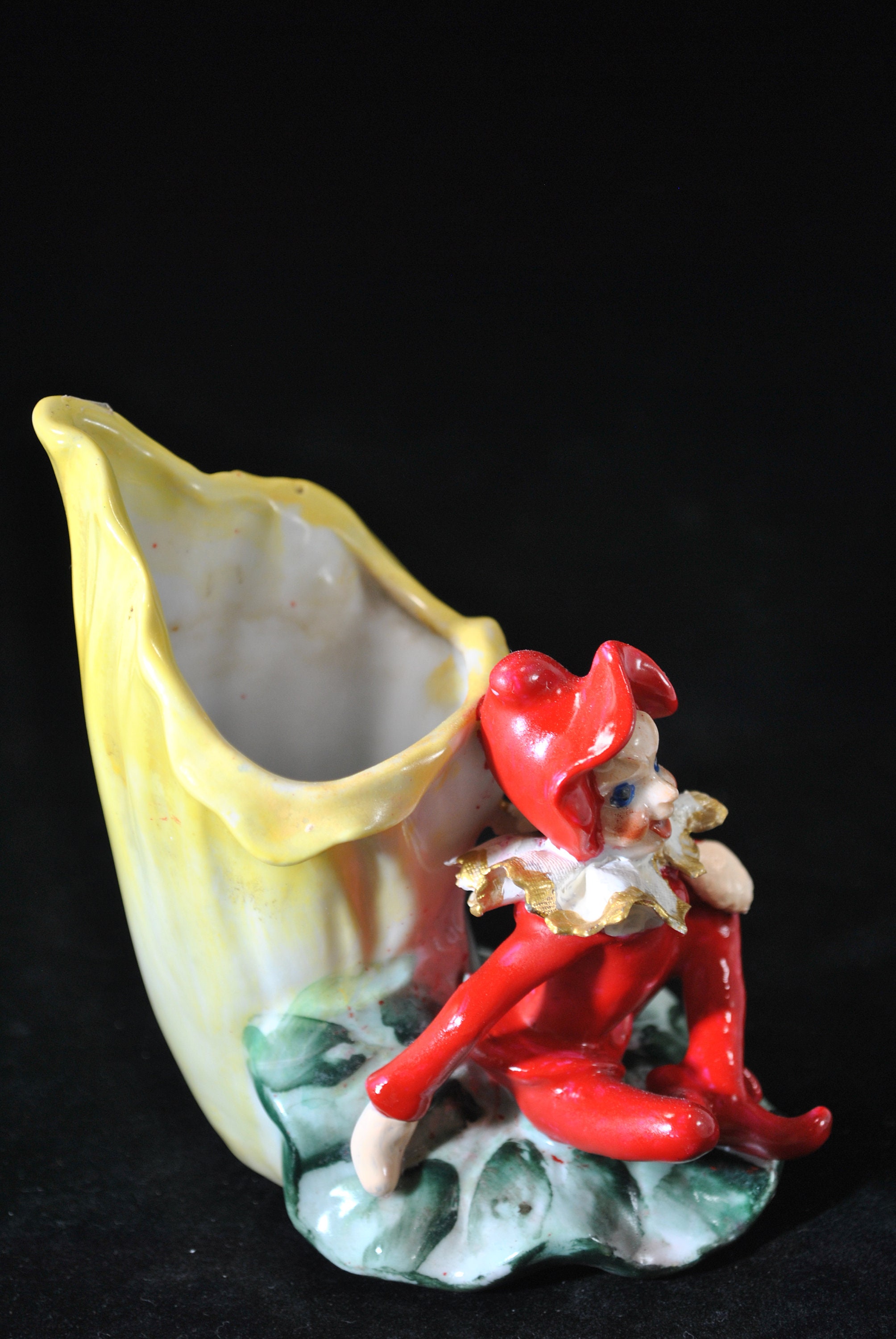 Impish Pixie Figurine Ceramic Vintage Red Elf Elf and | Etsy