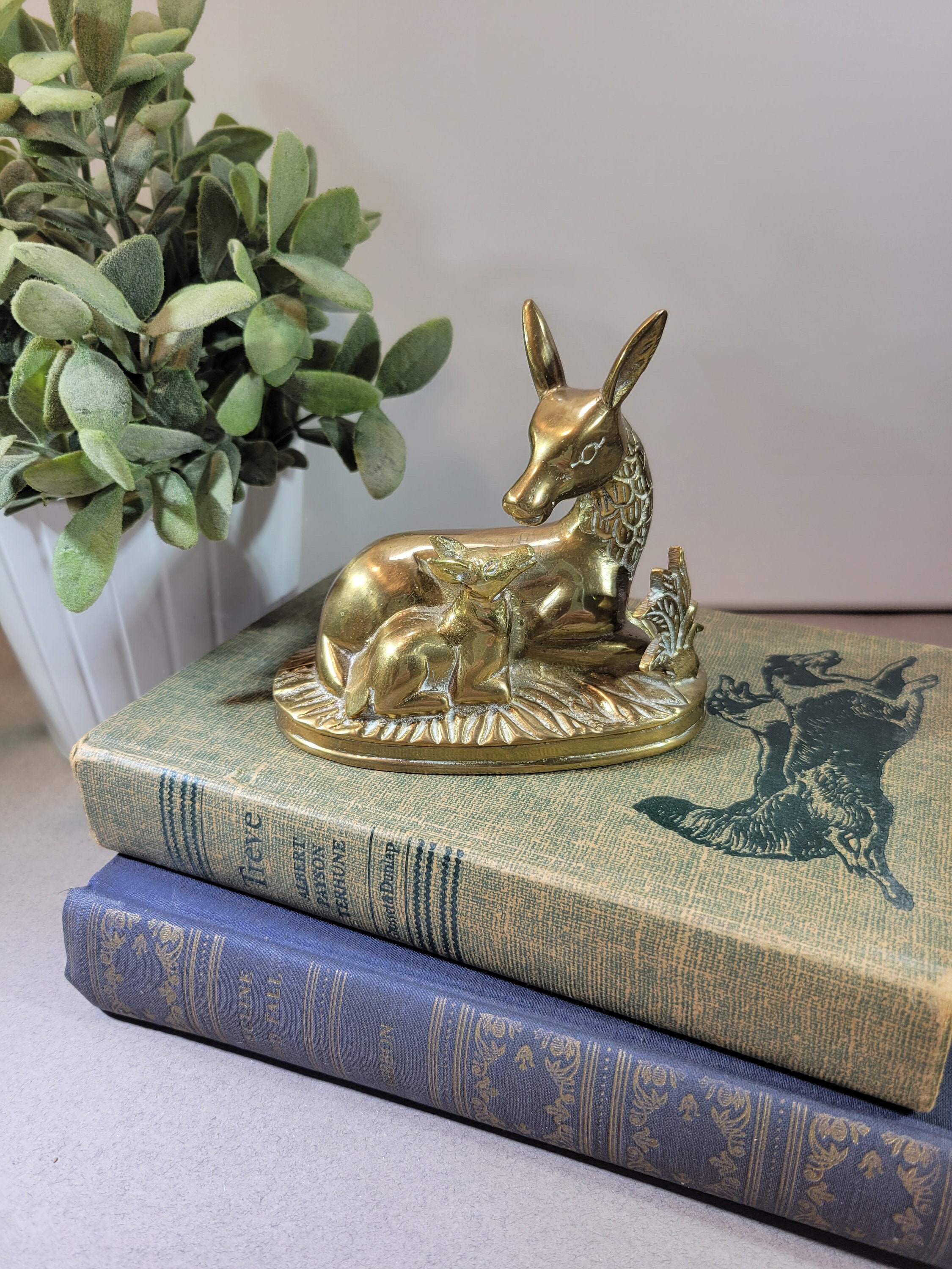 Beautiful Brass Deer Figurine Made in India Doe and Fawn - Etsy