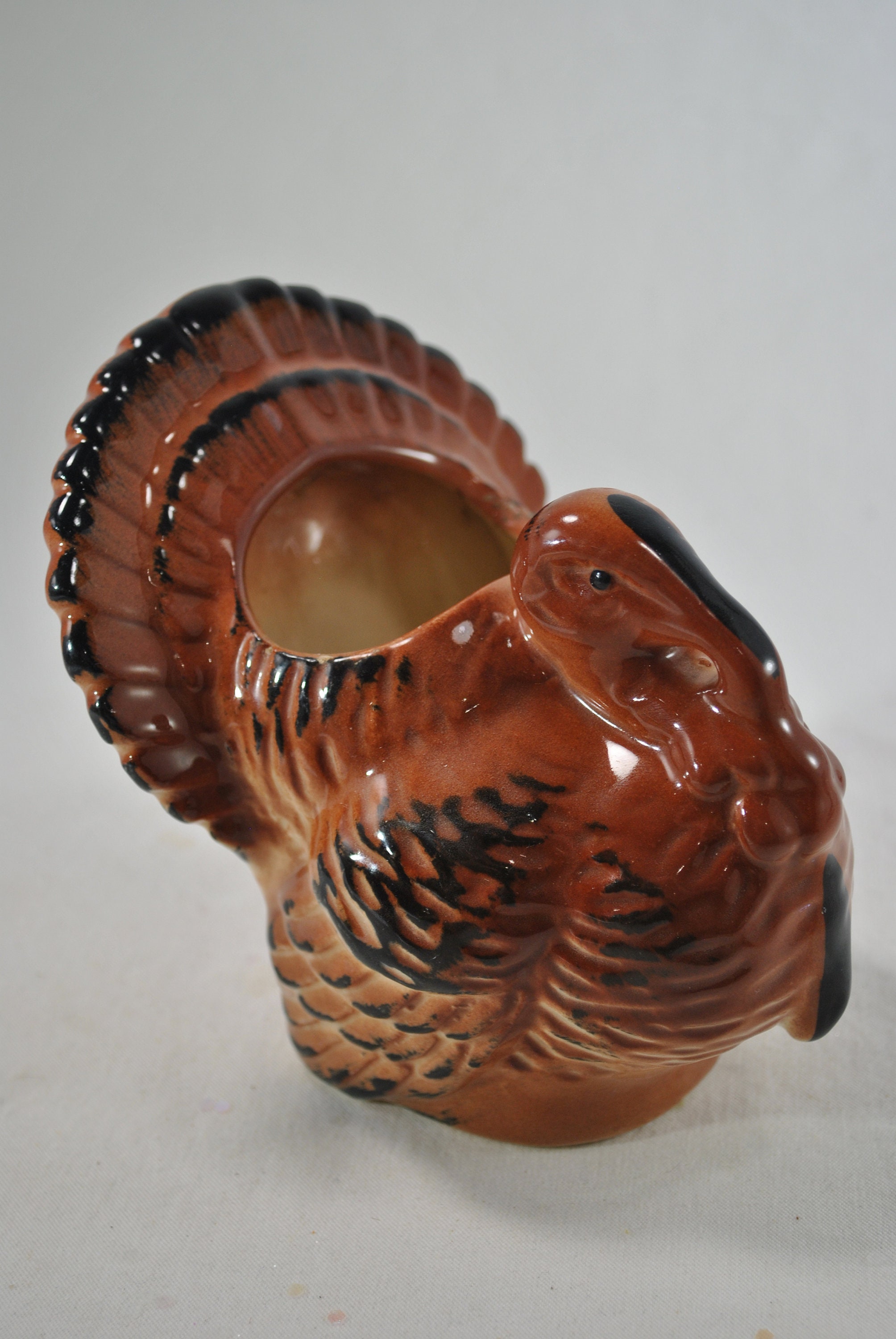 Thanksgiving Turkey Planter Brown and Black Ceramic Planter - Etsy
