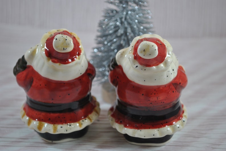 Santa salt and pepper shakers collectible vintage Christmas | Etsy