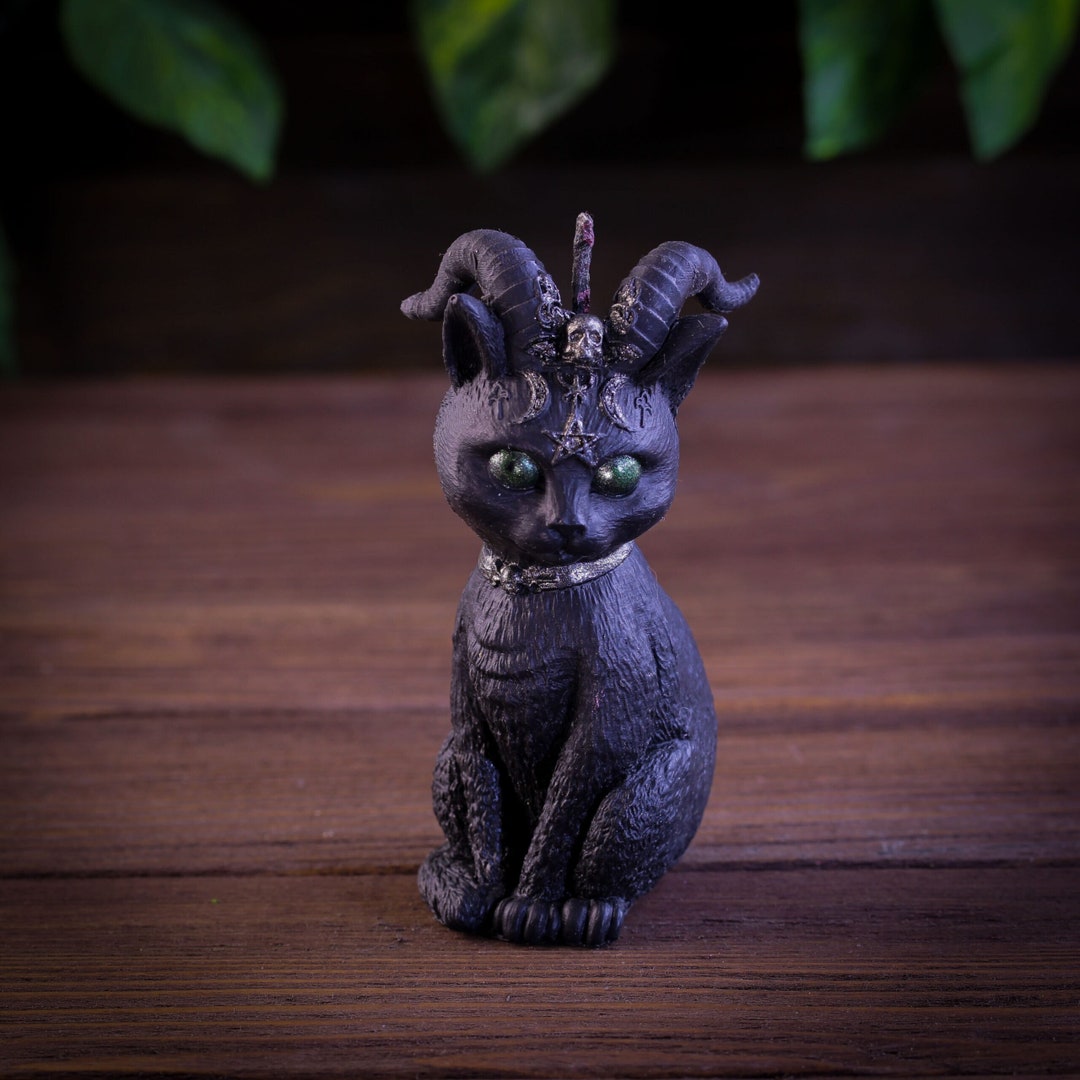 Baphomet Cat Candle Horned Occult Cat Occult Candle - Etsy
