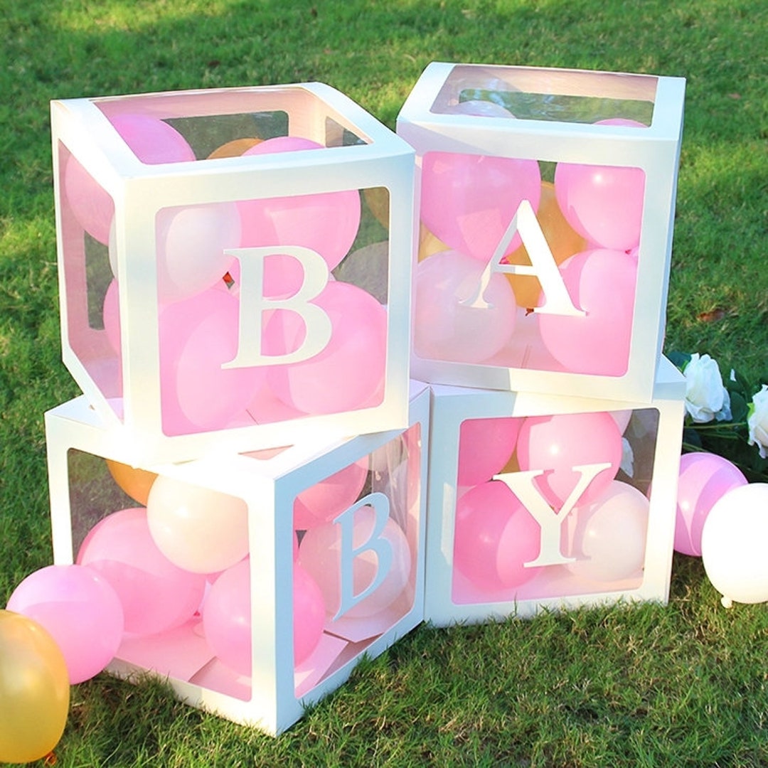 4pcs Large White Transparent BABY Boxes for Gender Reveal - Etsy