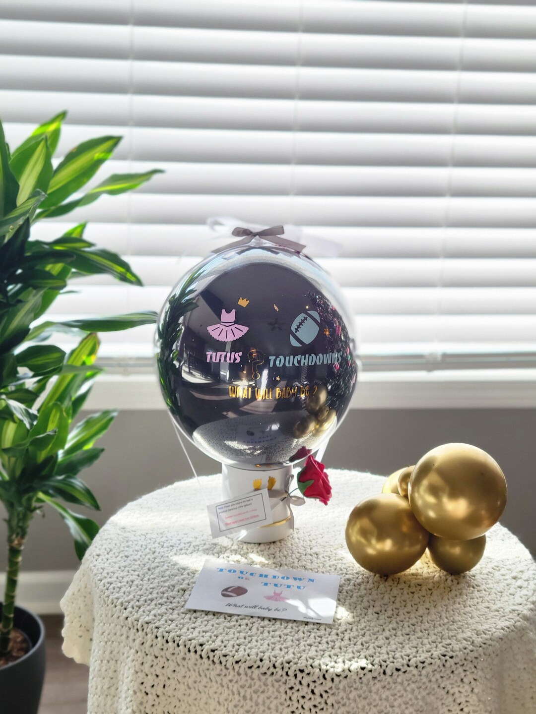 Tutu Vs Touchdown Gender Reveal Balloonnot DIY Finished - Etsy