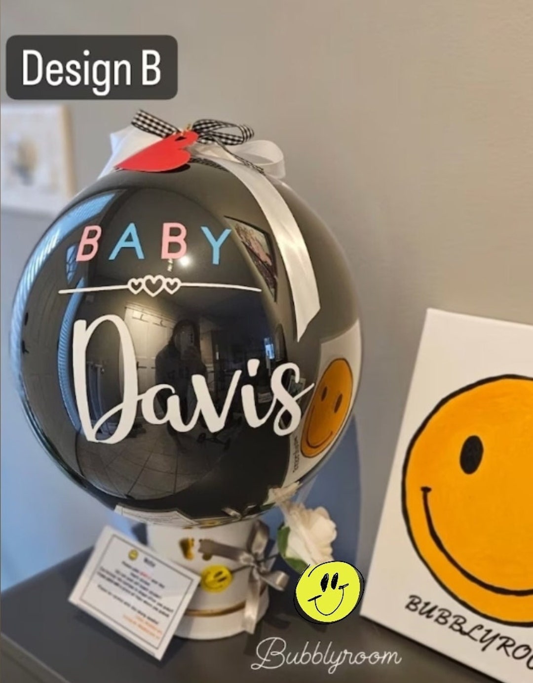 BABY Name Personalized Balloon | No Mess Gender Reveal Balloon ...