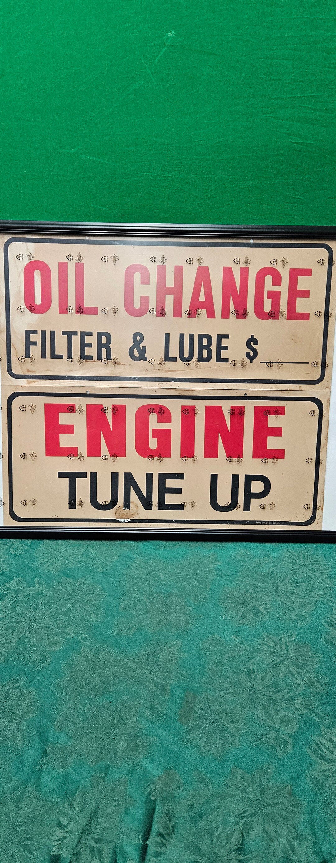 Two Vintage Hard Plastic Garage Signs Oil Change and Tune Up - Etsy