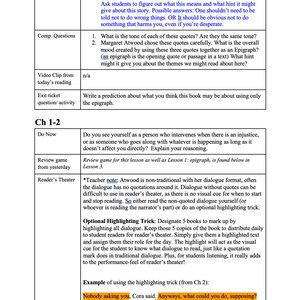 The Handmaid's Tale Unit Plan, ALL Lessons Included! Classroom ...
