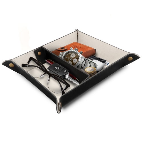 Personalized Leather Office Desk Organizer Custom Valet Tray - Etsy