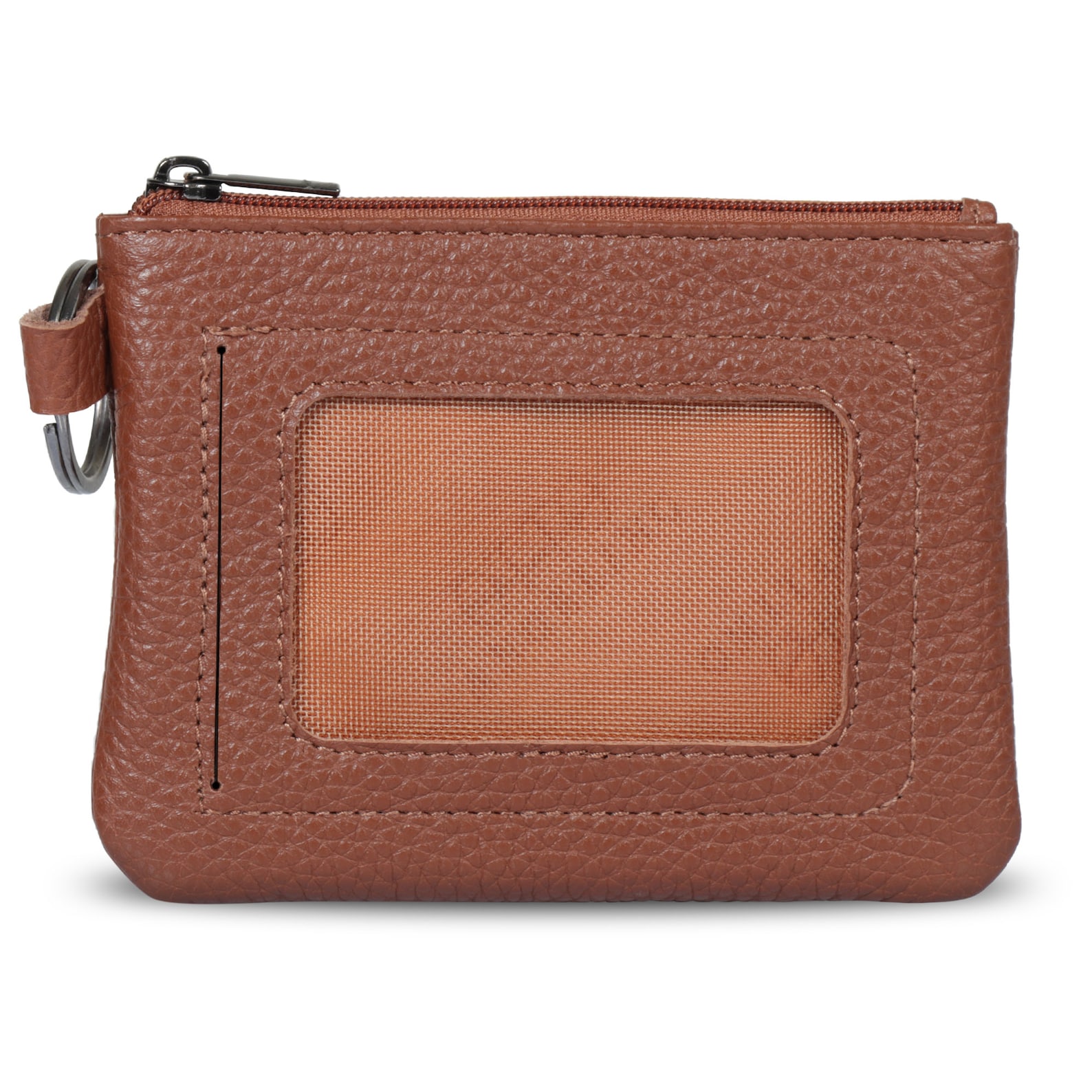 Top Grain Leather Zippered ID Wallet With Wrist Strap, Handcrafted ...