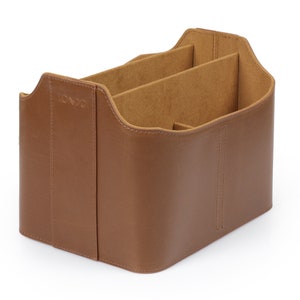 Personalized Hand Crafted Leather Remote Caddy, Desk Organizer With ...