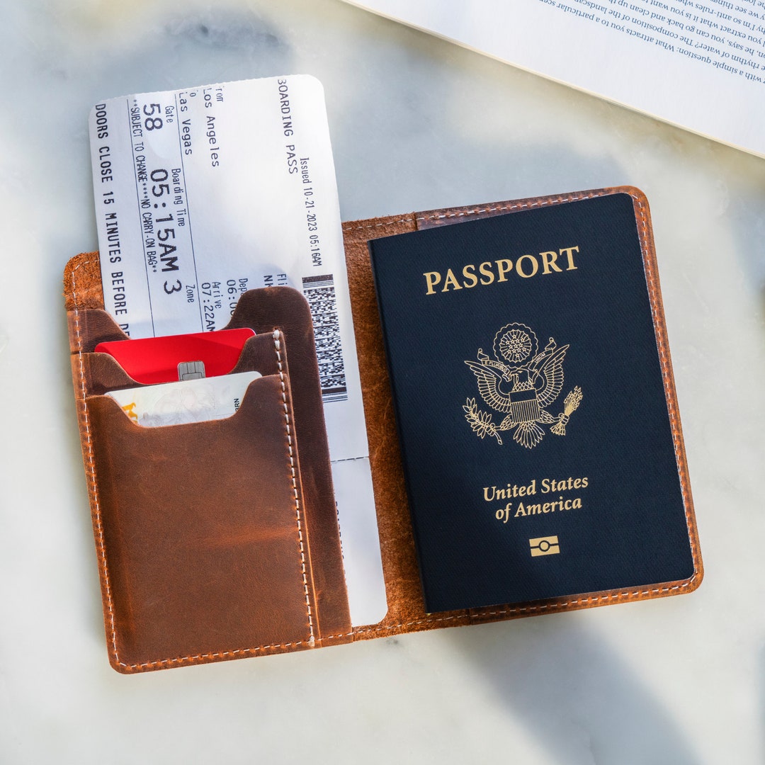Personalized Leather Passport Holder, Leather Passport Cover With ...