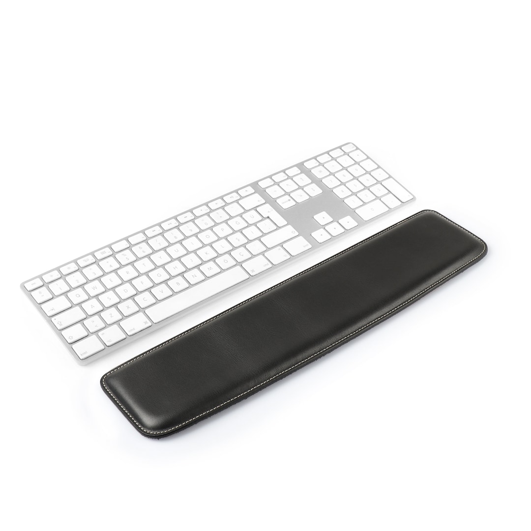 Personalized Top Grain Leather Keyboard Pad With Wrist Rest ...