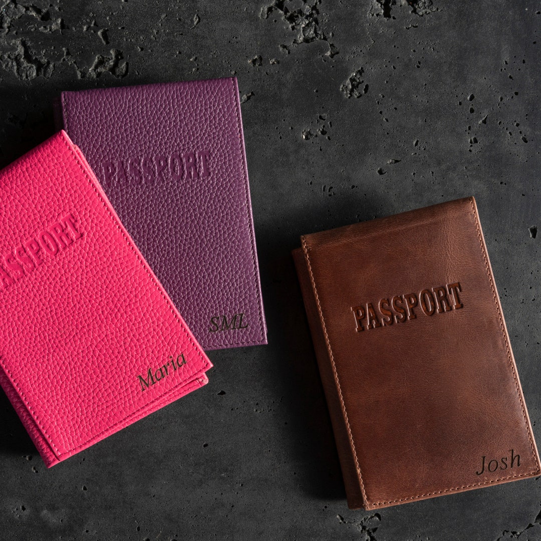 Personalized Leather Passport Holder - RFID Wallet, Travel Case, Custom ...