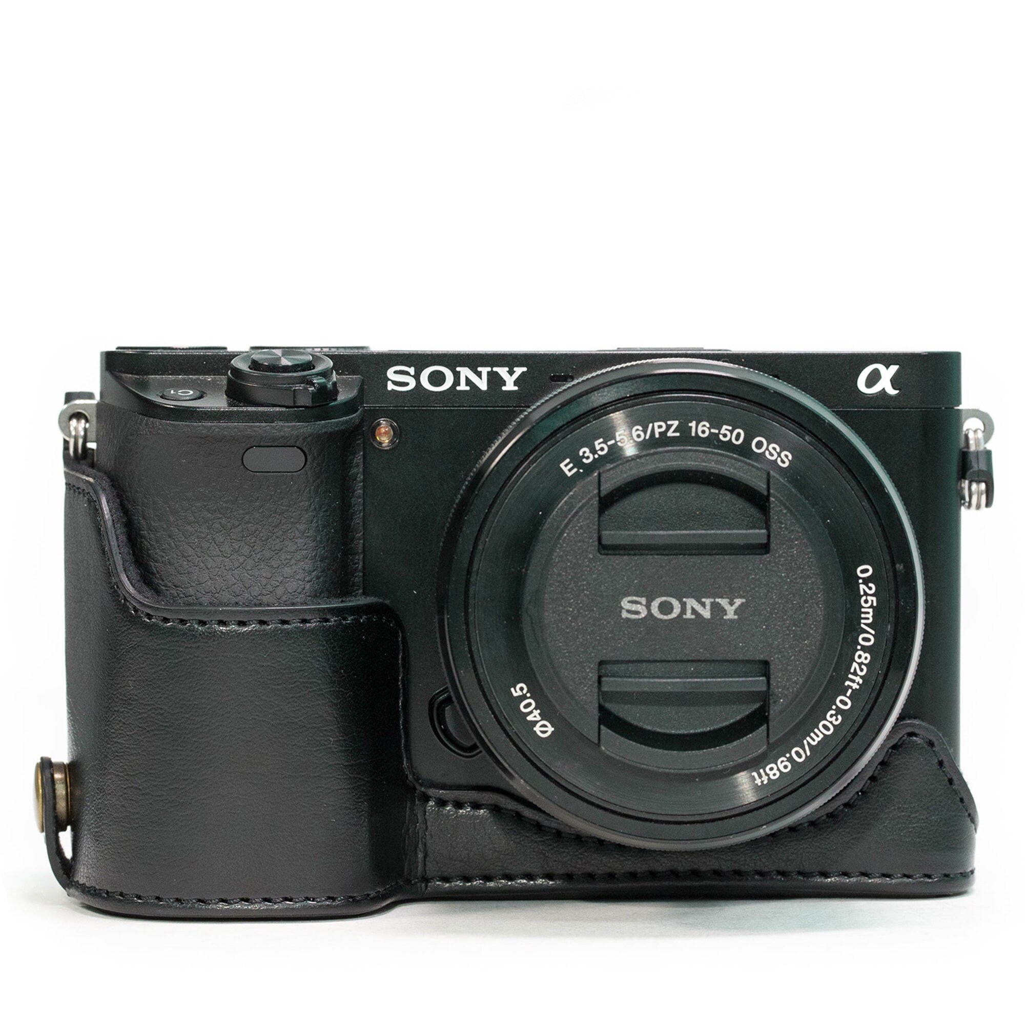 Leather Camera Half Case and Strap | Sony Alpha A6300 A6000 ...