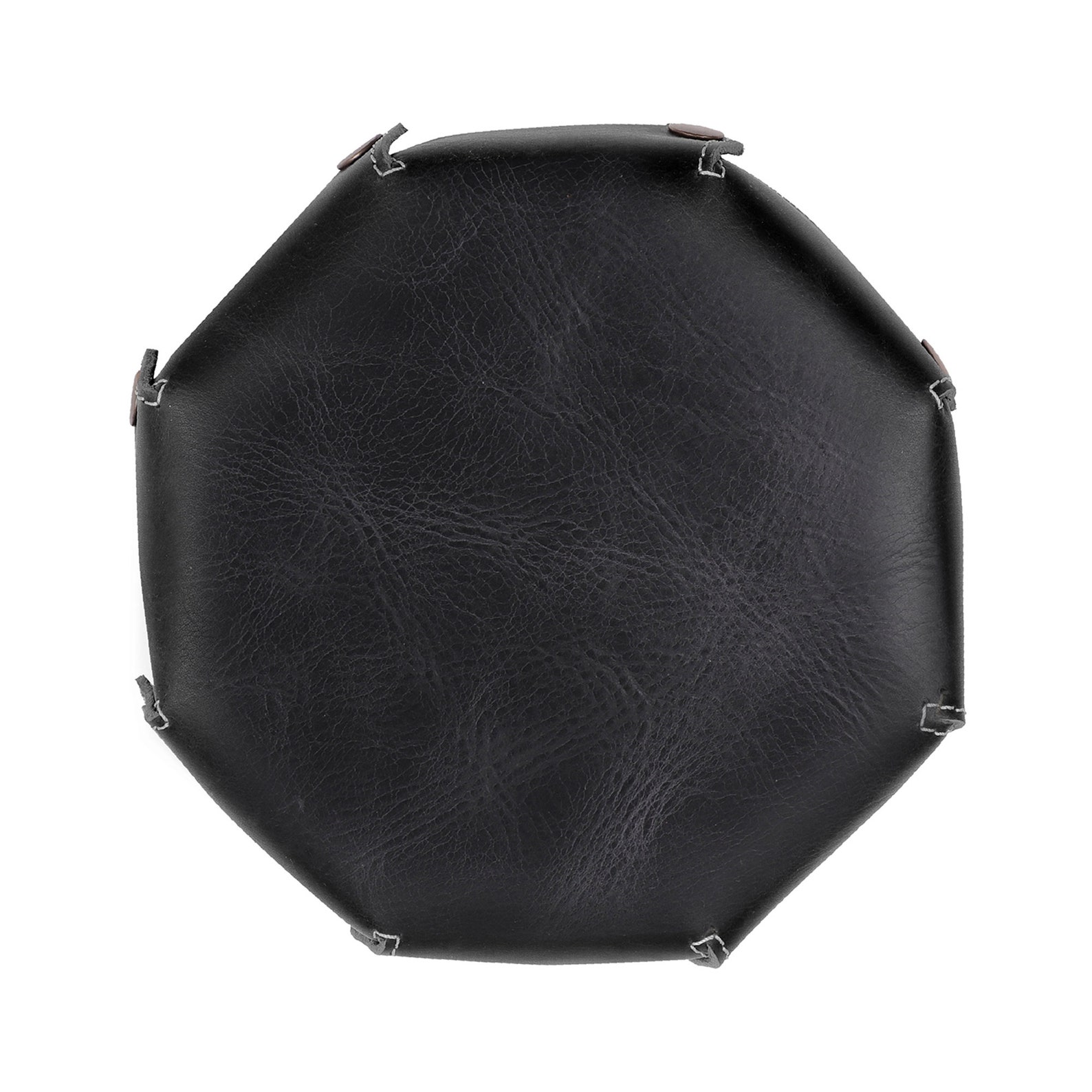 Personalized Top Grain Leather Catch All Tray Round Valet | Etsy