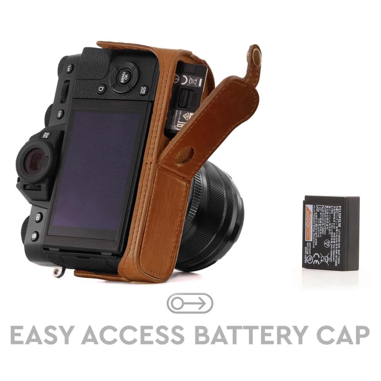 Leather Camera Half Case & Strap Compatible With Fujifilm X-T30 ...