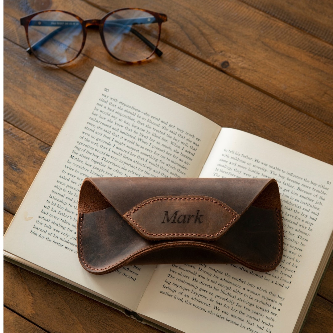 Personalized Glasses Case Top Grain Leather, Hand Crafted Eyeglasses ...