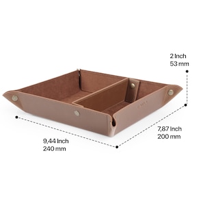 Personalized Hand Crafted Leather Office Desk Organizer, Catch All Tray ...