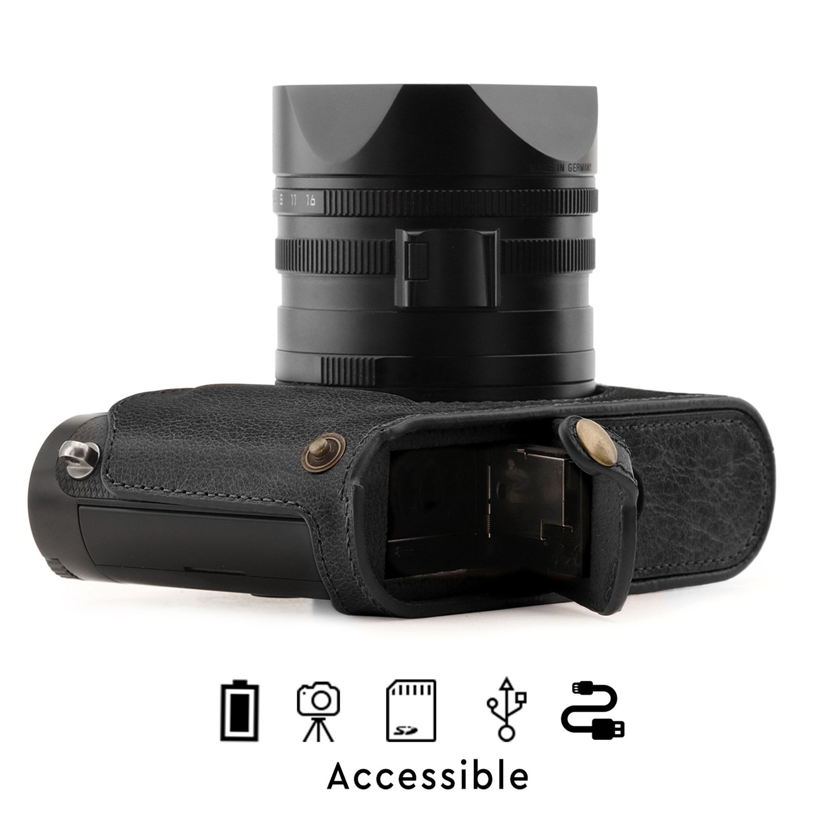 Genuine Leather Camera Half Case and Strap | Milestone Graduation Gift ...