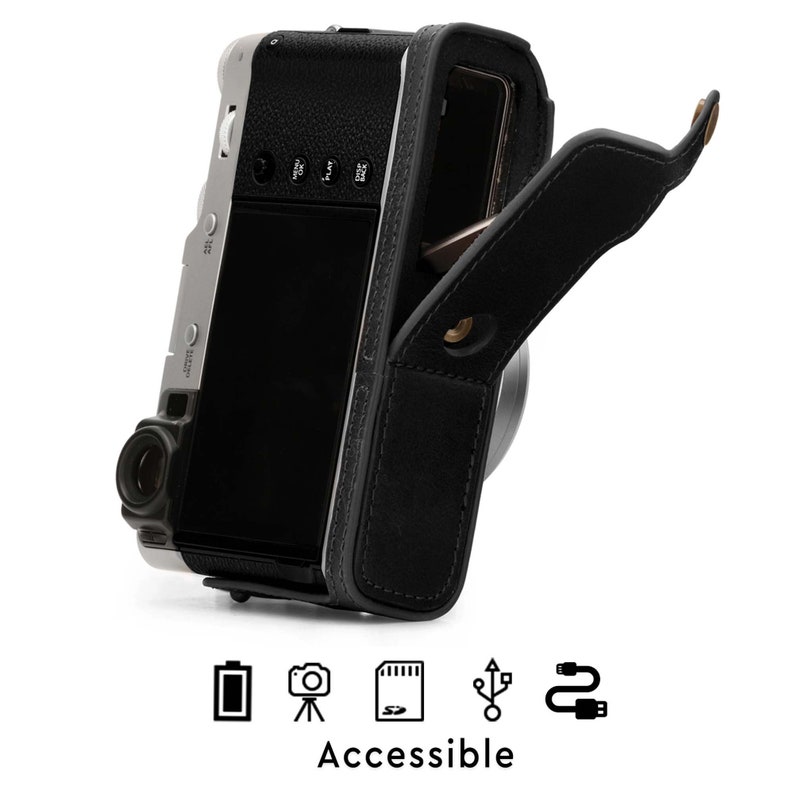 Fujifilm X100V Fine Leather Camera Case & Strap - Brown / Black (only ...