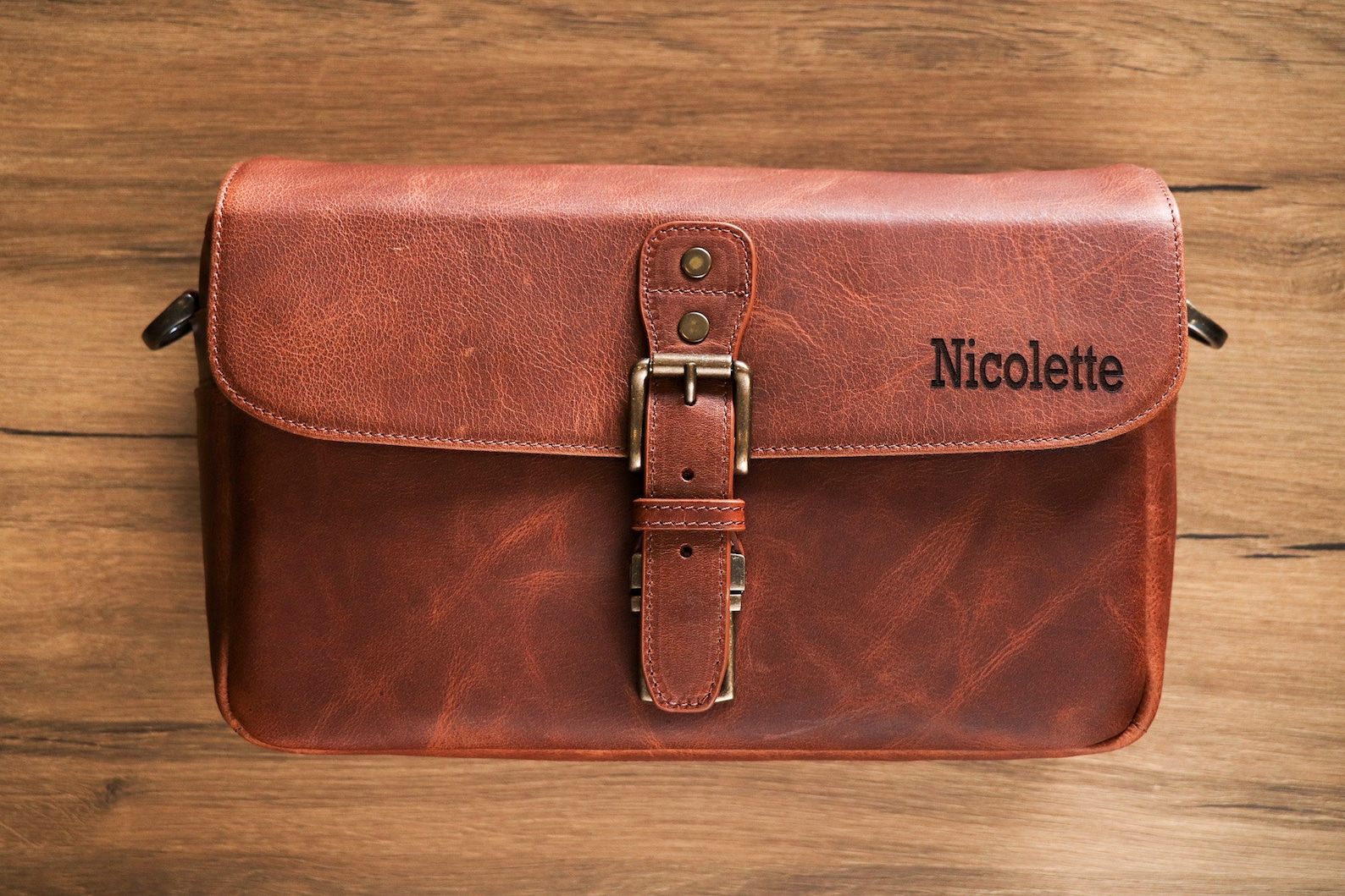 Personalized Top Grain Italian Leather Messenger Bag Camera Bag for ...