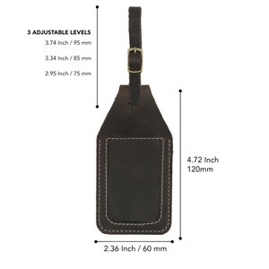 Personalized Top Grain Leather Luggage Tag With AirTag Slot, Name Engraved Travel Bag ID Tag ...