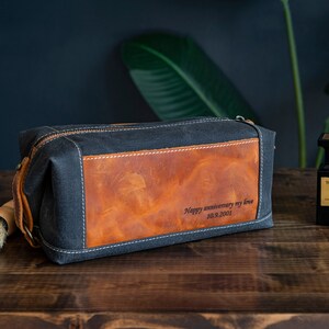 Personalized Shaving Kit Groomsmen Toiletry Bag Leather Dopp Kit ...